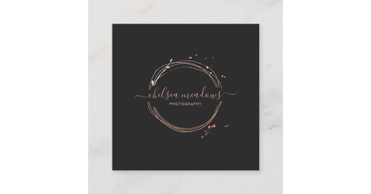 Rose Gold Logo Business Card | Zazzle