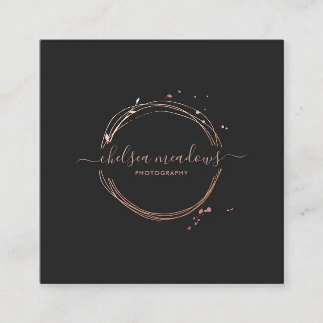 Rose Gold Logo Business Card | Zazzle