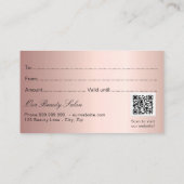 Rose gold logo qr code gift certificate | Zazzle