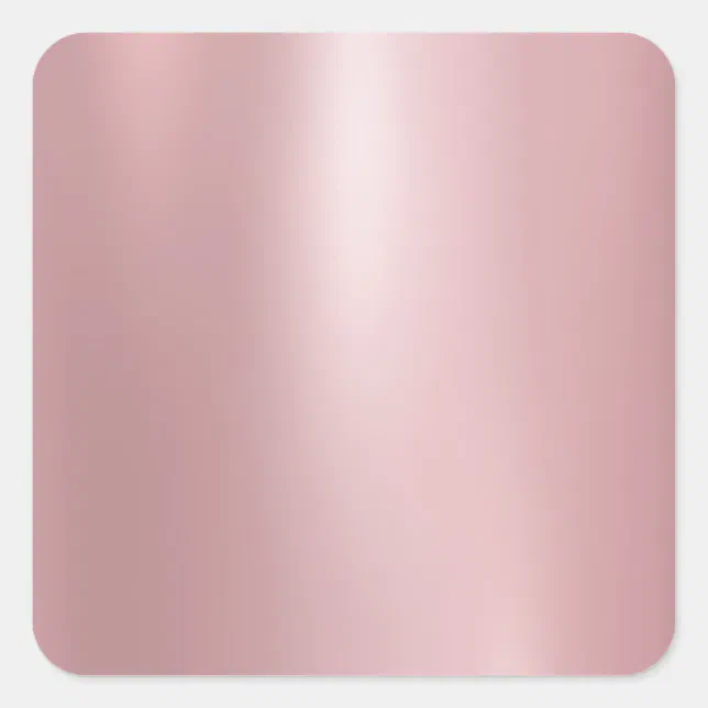 Rose Gold Look Glamorous Blank Elegant Template Square Sticker | Zazzle