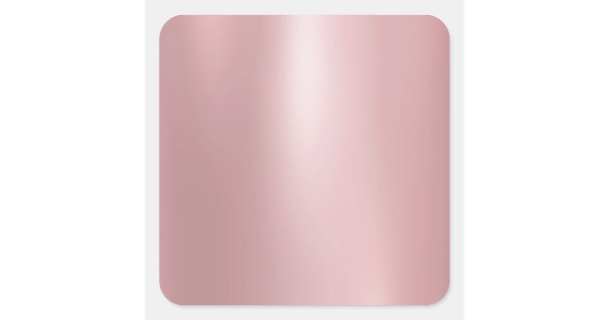 Rose Gold Look Glamorous Blank Elegant Template Square Sticker | Zazzle