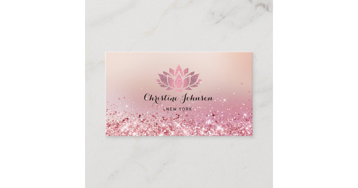 rose gold lotus flower business card | Zazzle