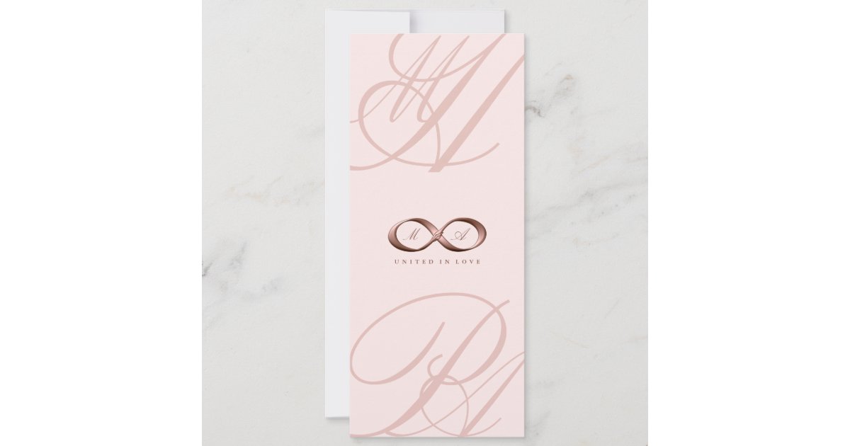 Rose Gold Love Infinity Hand Clasp Wedding Invite | Zazzle