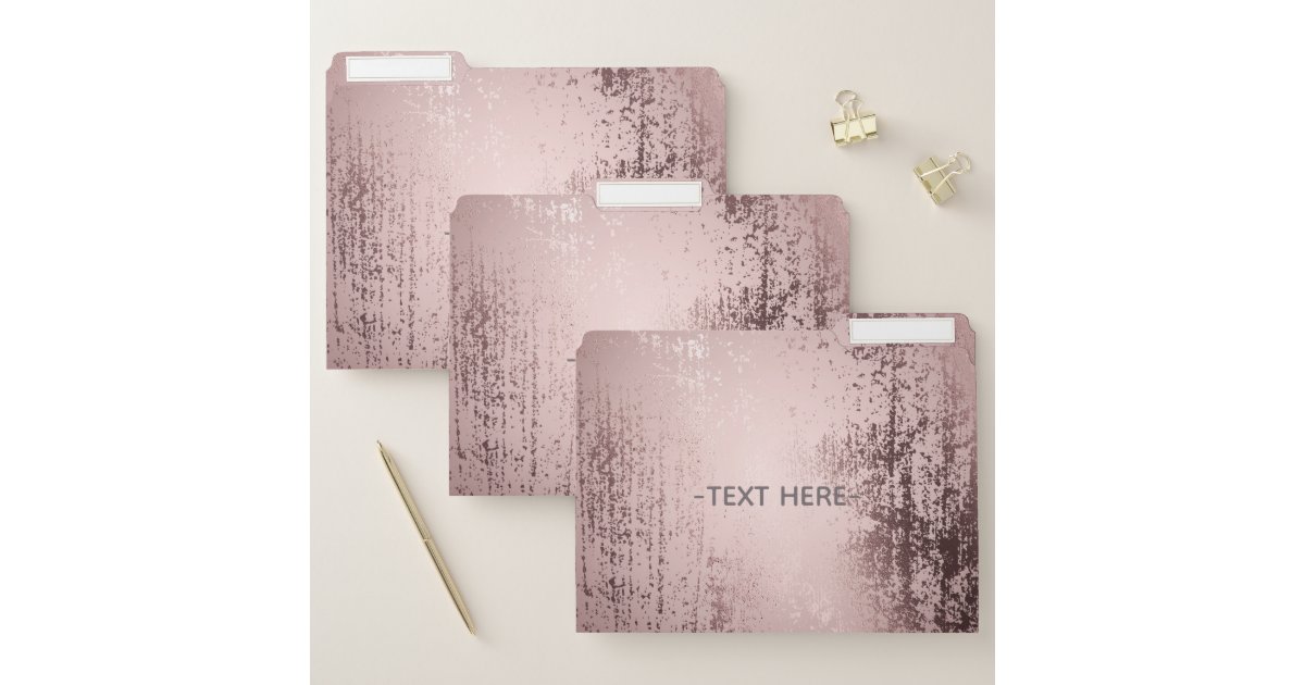 Rose gold Luxury metallic design Personalized File Folder | Zazzle