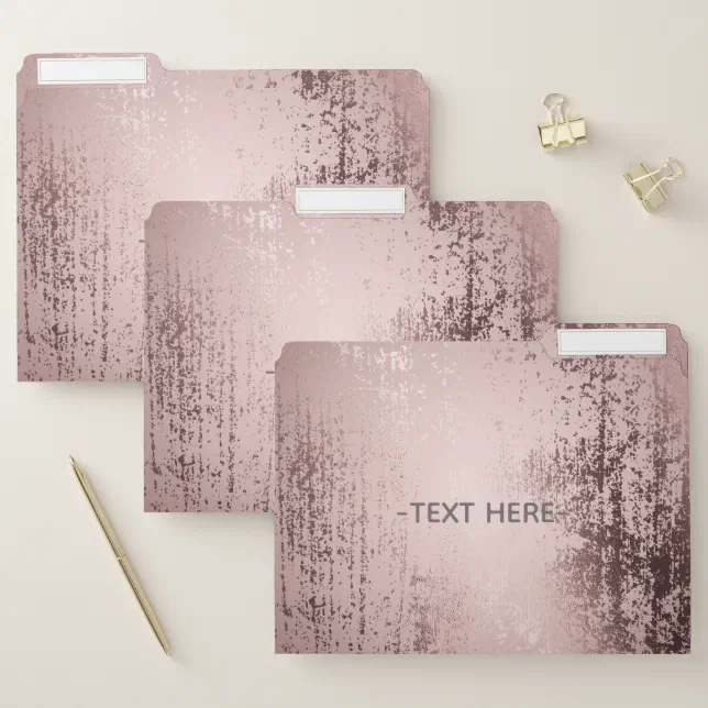 Rose gold Luxury metallic design Personalized File Folder | Zazzle