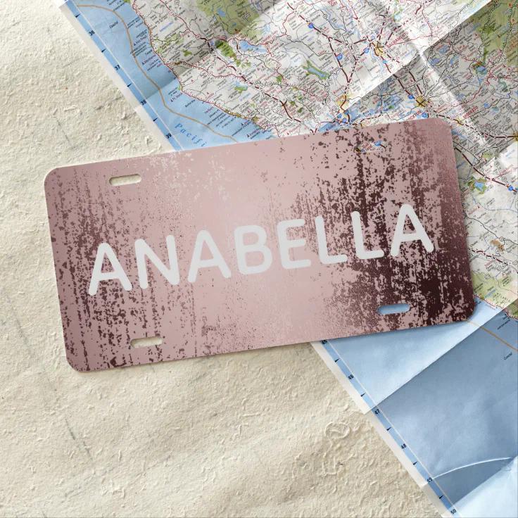 Rose gold Luxury Personalized design License Plate | Zazzle