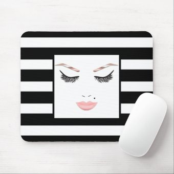Rose Gold Makeup Face Eyebrows Lips Glam Beauty Mouse Pad | Zazzle