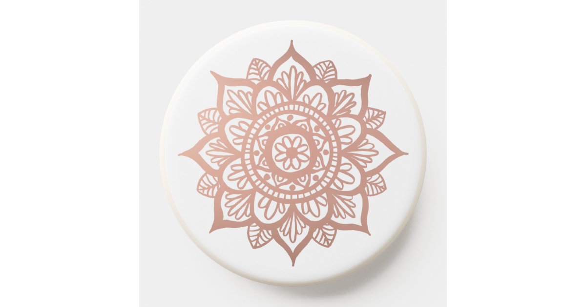 Rose Gold Mandala Flower PopSocket | Zazzle