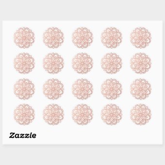 Rose Gold Mandala Flower Sticker | Zazzle