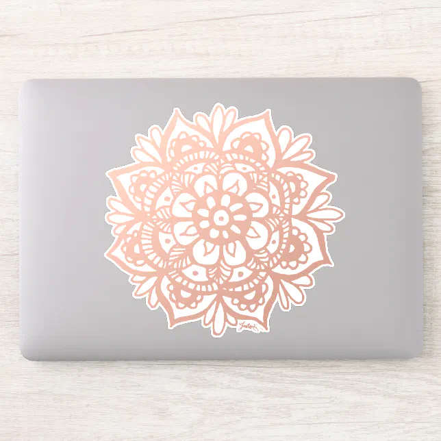 Rose Gold Mandala Sticker | Zazzle
