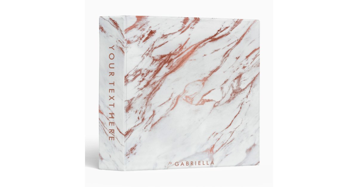 Rose Gold Marble 3 Ring Binder | Zazzle
