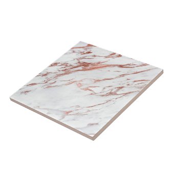 Rose Gold Marble Ceramic Tile | Zazzle