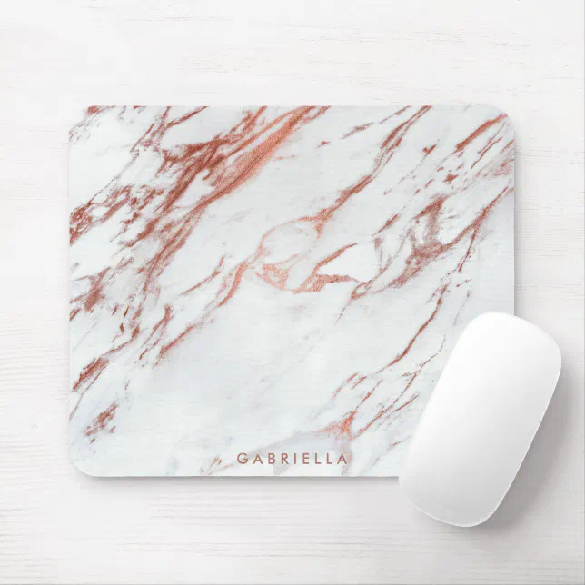 Rose Gold Marble Mouse Pad | Zazzle