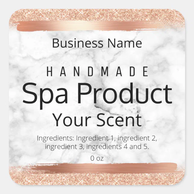 Rose Gold Marble Soap Body Scrub Bath Soak Labels | Zazzle