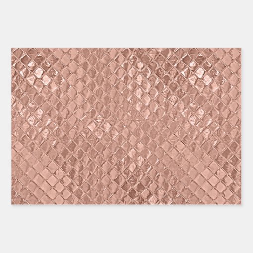 Rose Gold Metallic Foil Look Textured Wrapping Paper Sheets | Zazzle