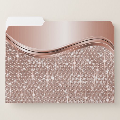 Rose Gold Metallic Foil Sparkle Glitter File Folder | Zazzle