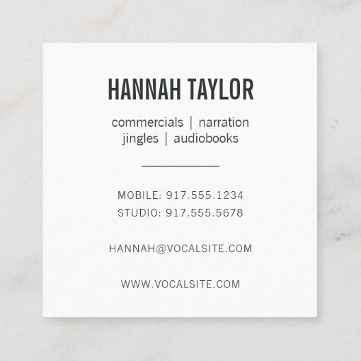 Rose Gold Microphone Voice Actor Square Business Card | Zazzle
