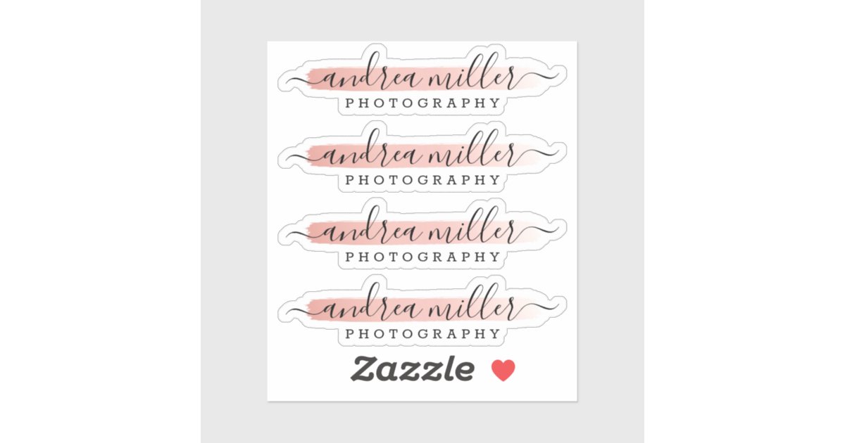 Rose Gold Minimalist Paint Swash Logo Custom Decal | Zazzle