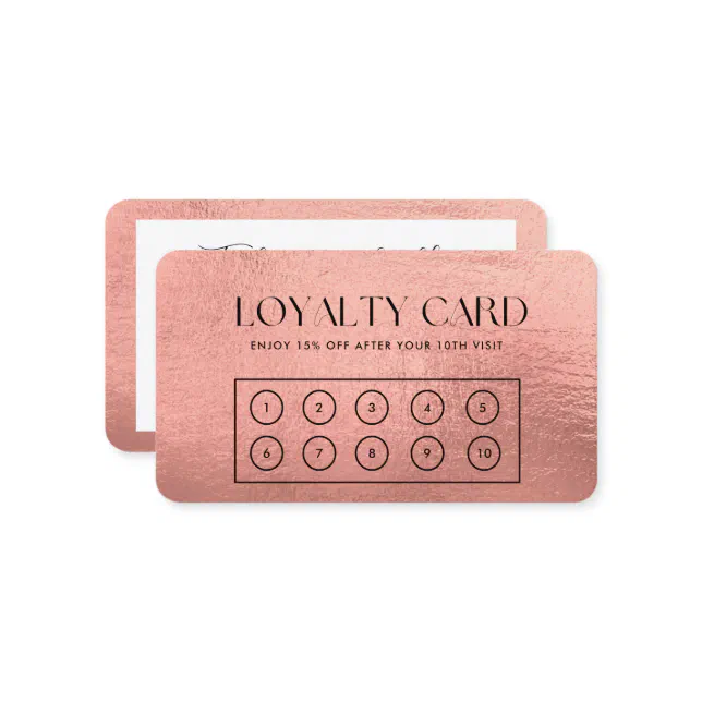 Rose Gold Modern Custom Loyalty Card | Zazzle