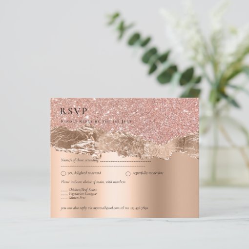 Rose Gold Modern Glamor Wedding Invite | Zazzle