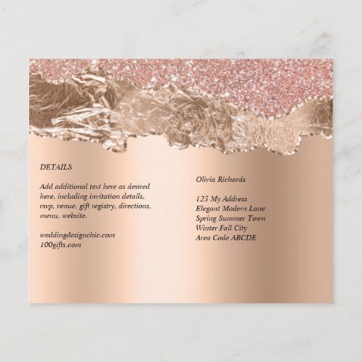 Rose Gold Modern Glamor Wedding Invite | Zazzle