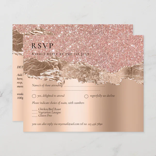 Rose Gold Modern Glamor Wedding Invite | Zazzle