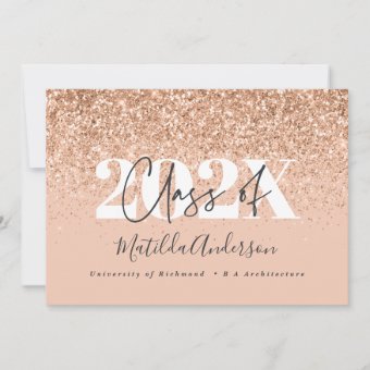 Rose gold modern stylish graduation party invite | Zazzle