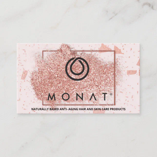 Rose Gold Monat Business Card | Zazzle