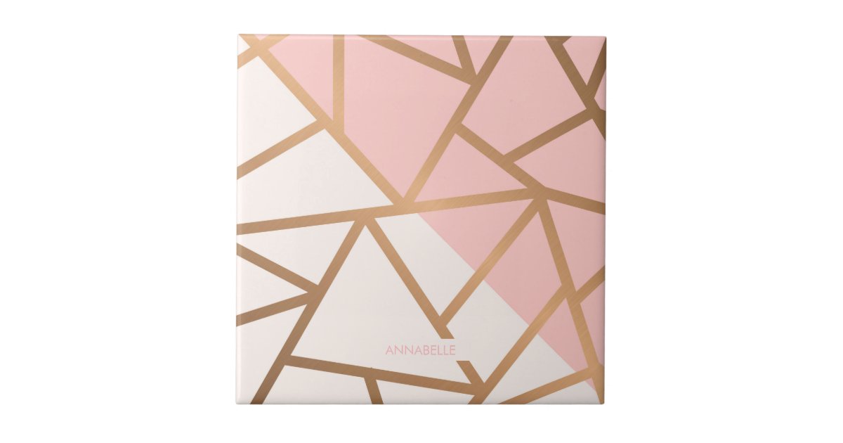 Rose Gold Mosaic Ceramic Tile | Zazzle
