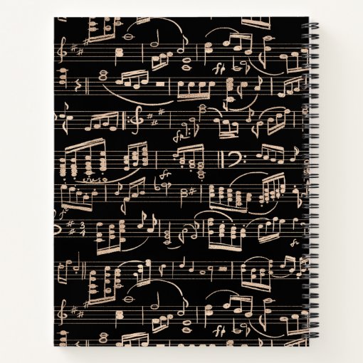Rose Gold Music Note Personalized Journal | Zazzle