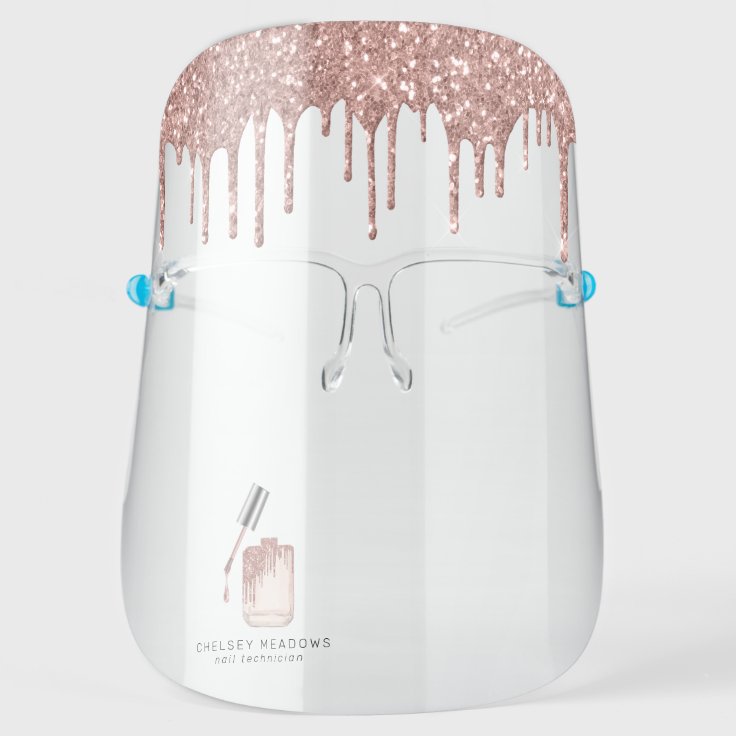 Rose Gold Nail Salon | Monogram Face Shield | Zazzle