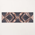 Rose Gold Navy Geometric Fan Neo Deco Art Yoga Mat | Zazzle