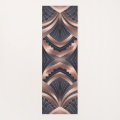 Rose Gold Navy Geometric Fan Neo Deco Art Yoga Mat | Zazzle