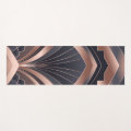 Rose Gold Navy Geometric Fan Neo Deco Art Yoga Mat | Zazzle