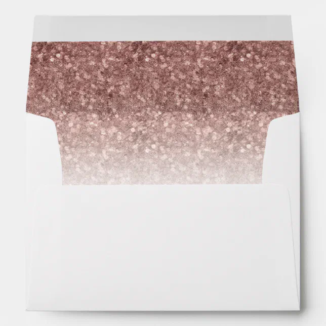 Rose Gold Ombre Glitter Sparkle Glamour - Lined Envelope | Zazzle