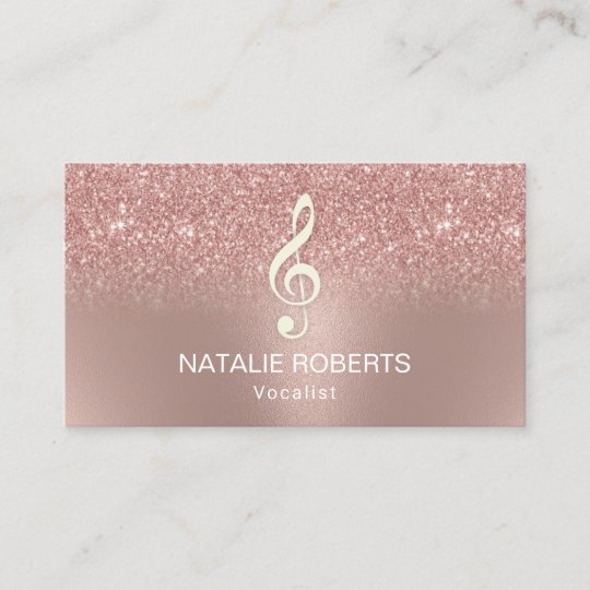 Rose Gold Ombre Music Vocalist Singer Songwriter Business Card | Zazzle.com