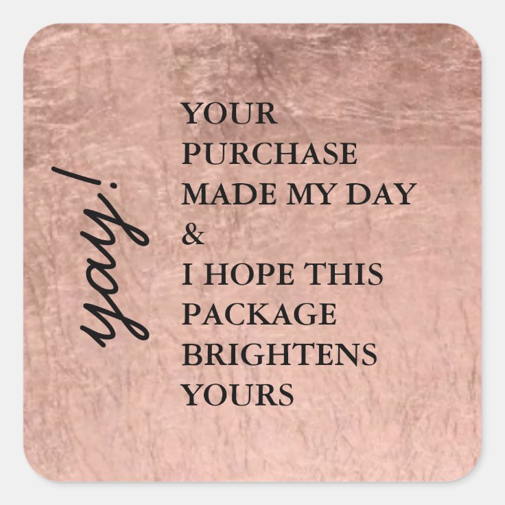 Rose Gold Package Sticker | Zazzle
