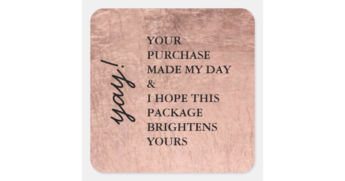Rose Gold Package Sticker | Zazzle