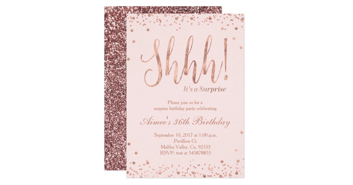Rose Gold Party Invitation | Zazzle.com