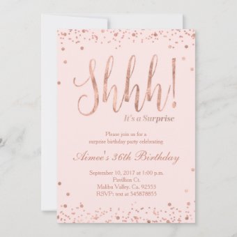 Rose Gold Party Invitation | Zazzle