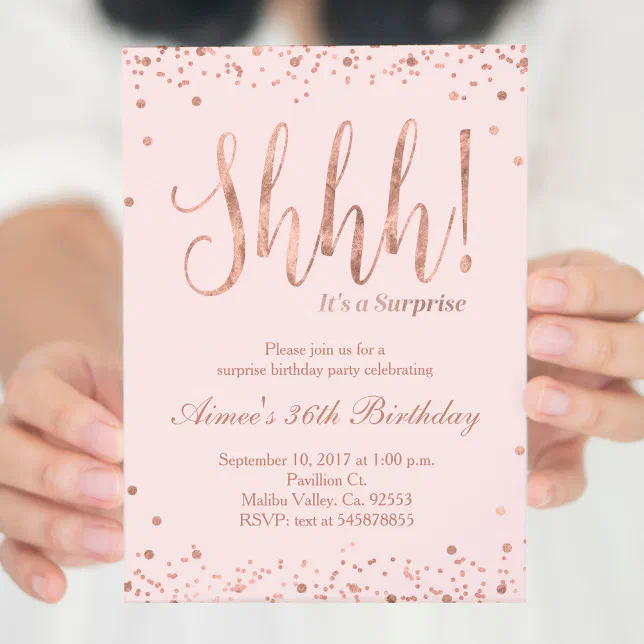 Rose Gold Party Invitation | Zazzle