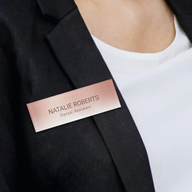 Rose Gold Pastel Elegant Name Tag | Zazzle