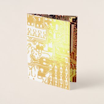 Rose gold PCB board electronic printed circuit art Foil Card | Zazzle