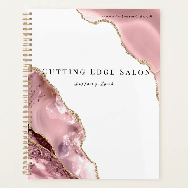 Rose Gold Personalized Hair Appointment Book Planner | Zazzle