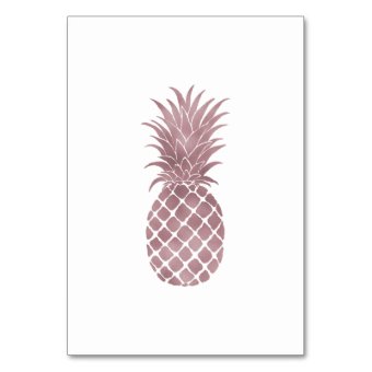 Rose Gold Pineapple Table Number | Zazzle