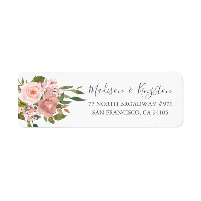 Rose Gold Pink Blush Return Address Label | Zazzle