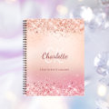 Rose gold pink diary custom name notebook | Zazzle