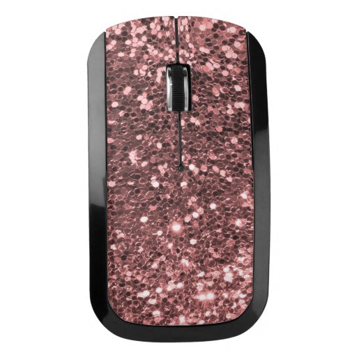 Rose Gold Pink Faux Glitter Shine Sparkle Print Wireless Mouse | Zazzle