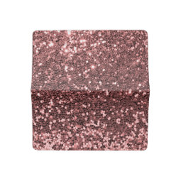 Rose Gold Pink Faux Glitter Sparkle Print Checkbook Cover | Zazzle