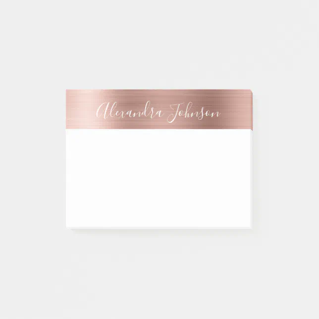 Rose Gold - Pink Foil Professional Business Post-it Notes | Zazzle